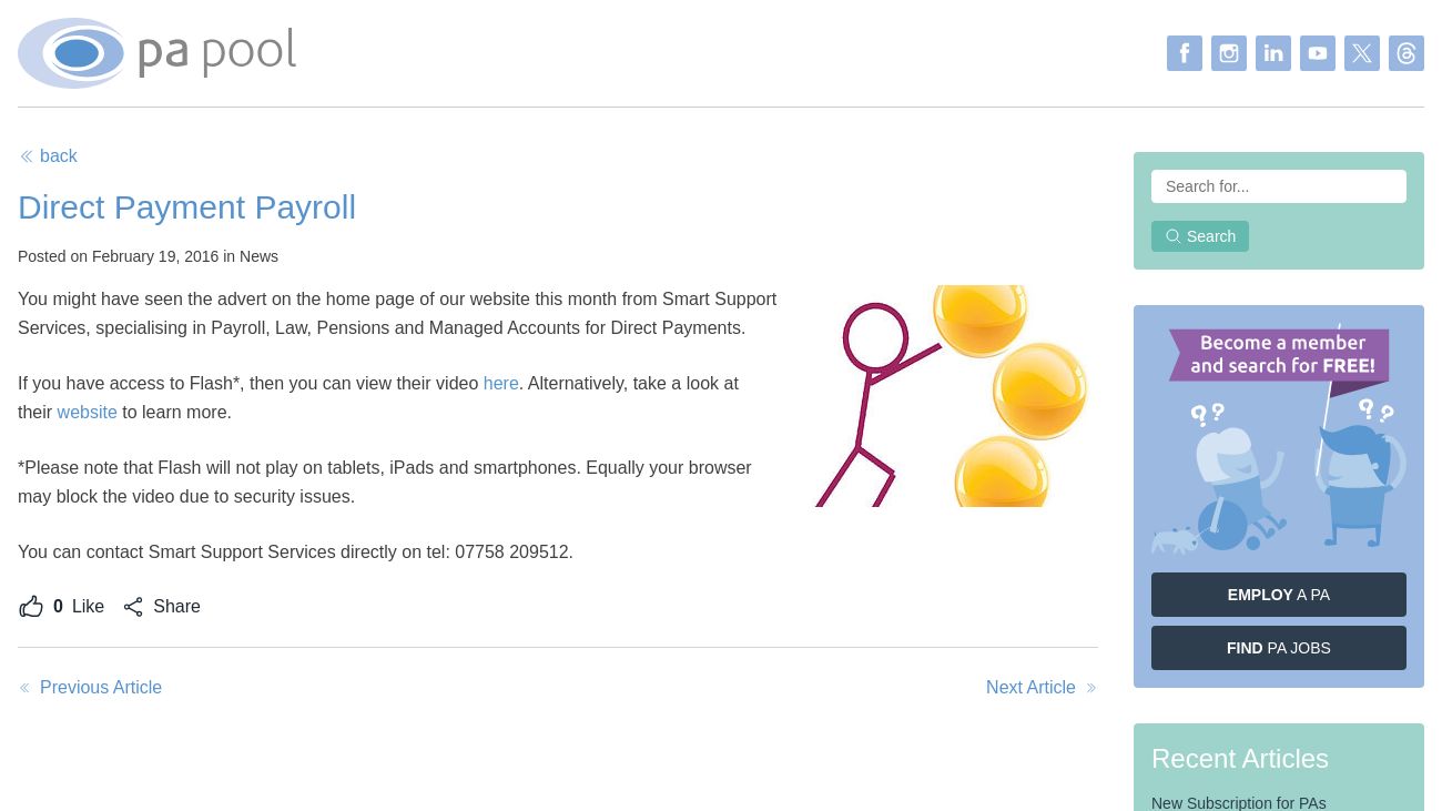 PA Pool - Direct Payment Payroll