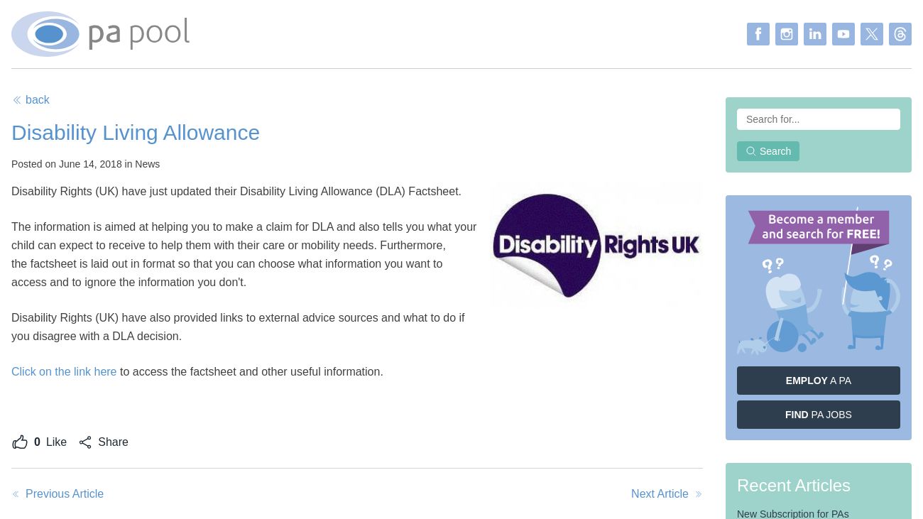 PA Pool - Disability Living Allowance