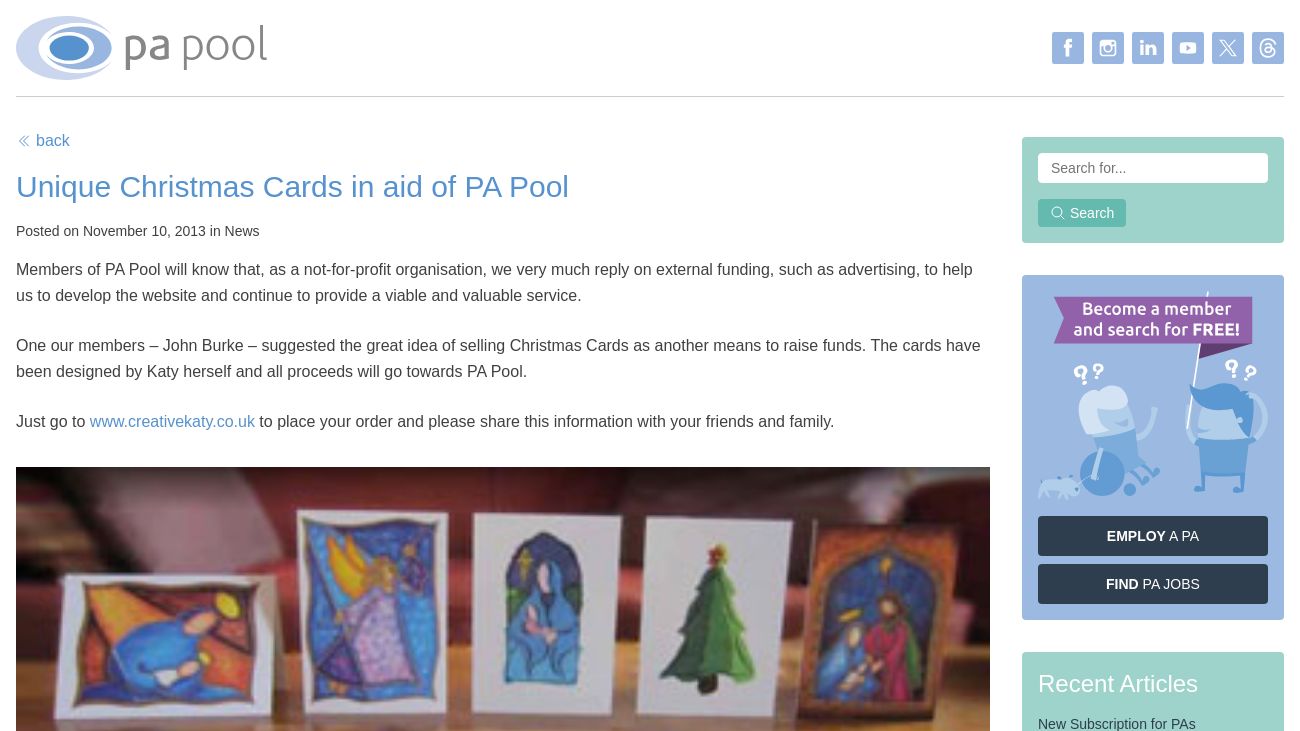 PA Pool - Unique Christmas Cards in aid of PA Pool